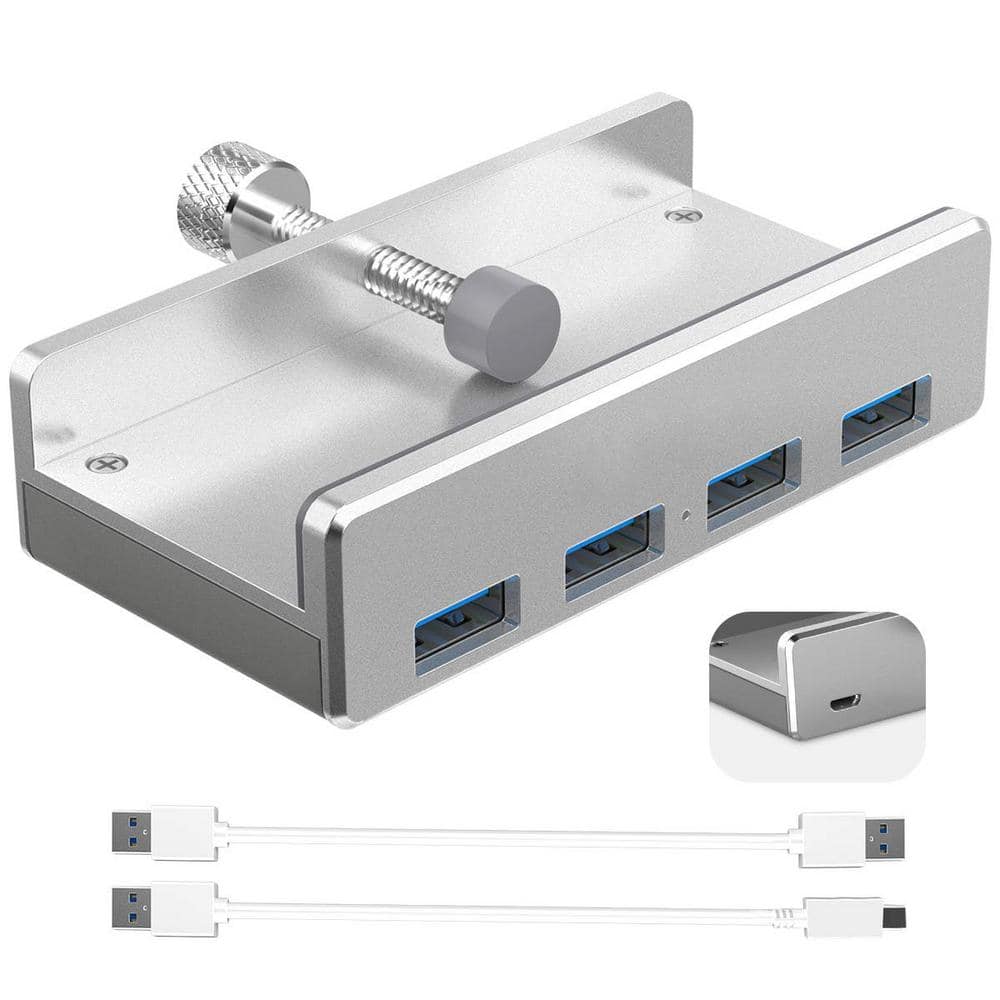 Yichuhaoxi Aluminum 4-Port USB Splitter in Silver with Extra Power ...