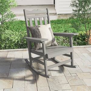 DUROGREEN Classic Rocker Light Gray Plastic Outdoor Rocking Chair ...