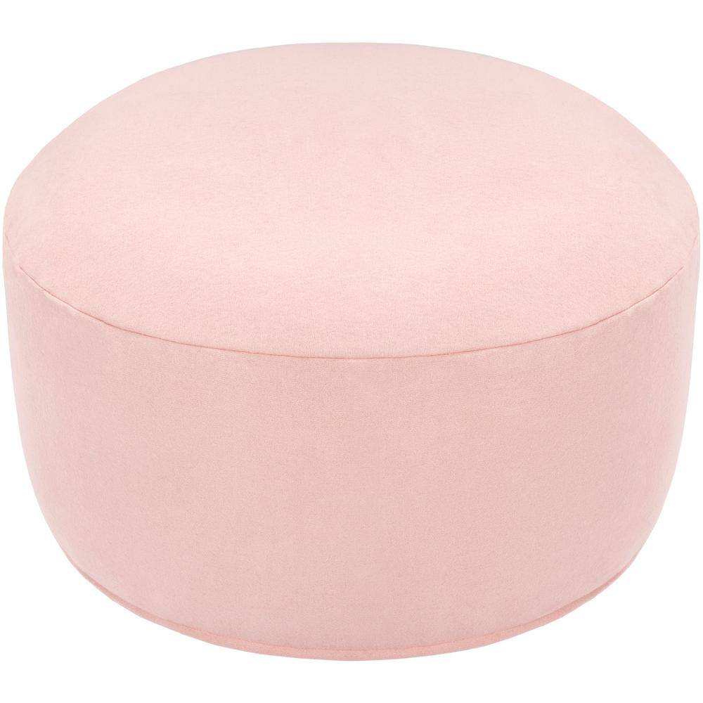 Artistic Weavers Burke Solid Pale Pink Wool Cylinder Accent Pouf ...