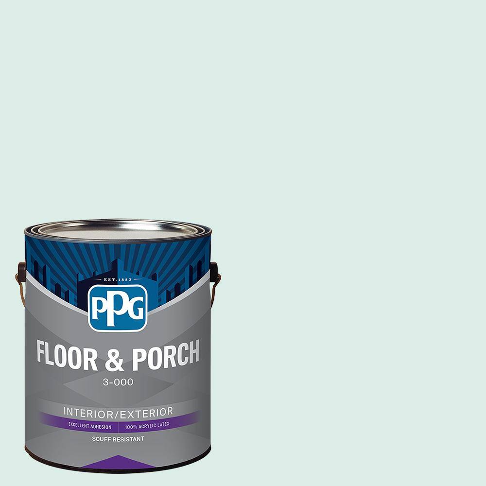PPG 1 gal. PPG1137-3 Waterscape Satin Interior/Exterior Floor and Porch ...