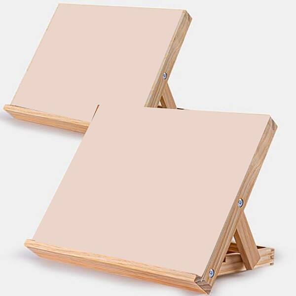 2-Pack Adjustable Angle Tabletop Wooden Easel Stand for Canvas, Ipad ...