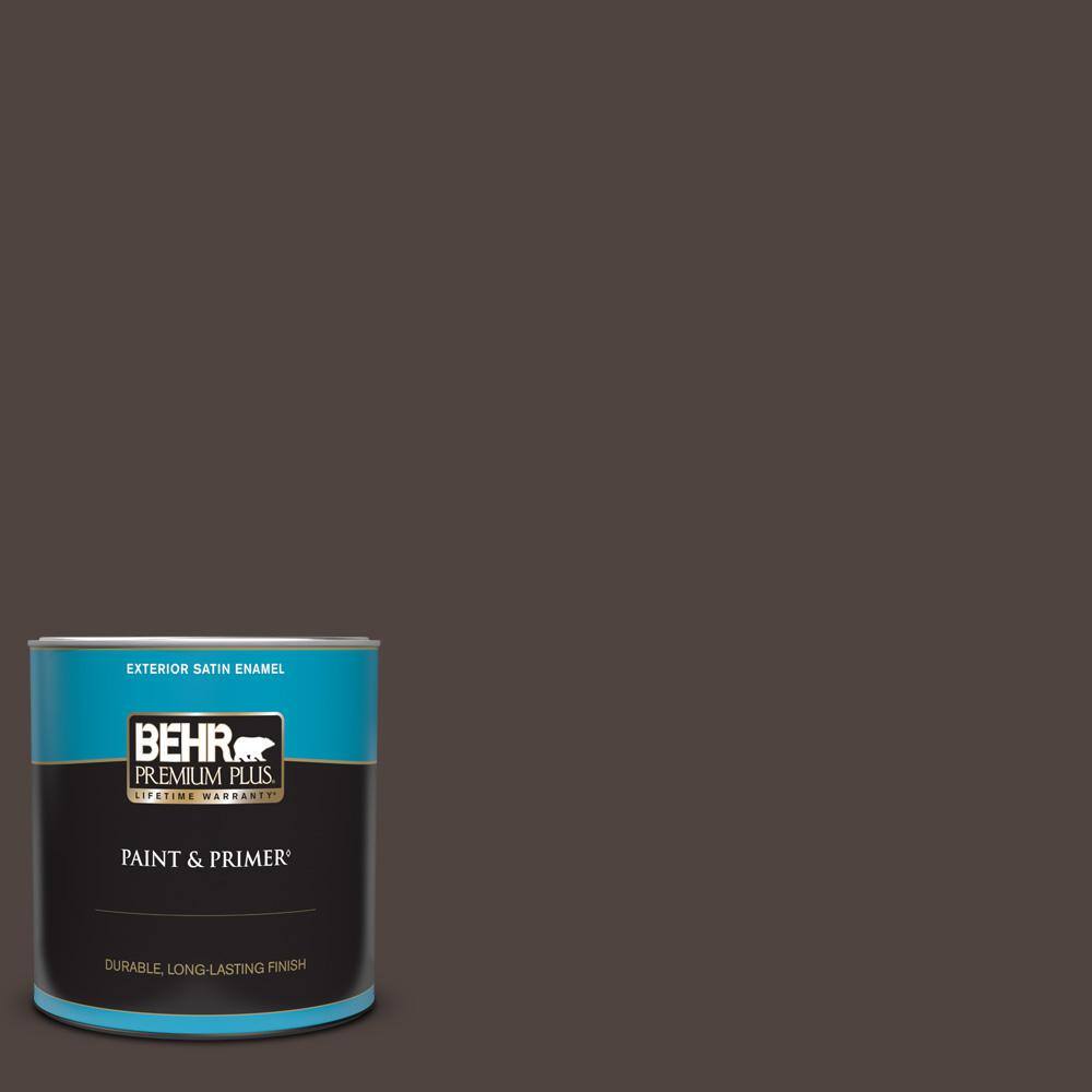 BEHR PREMIUM PLUS 1 qt. #790B-7 Bitter Chocolate Satin Enamel Exterior ...