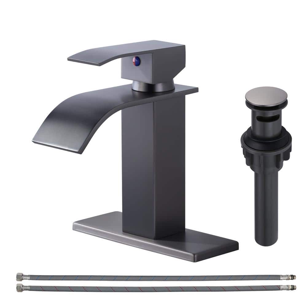 ARCORA Waterfall Single Handle Single Hole Bathroom Faucet with ...