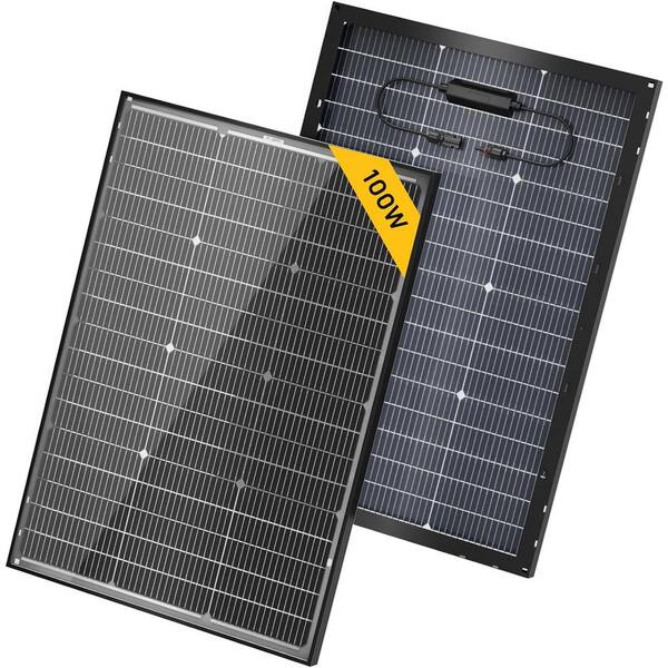 BougeRV 12-Volt N-Type 16BB 100-Watt Bifacial Monocrystalline Solar ...