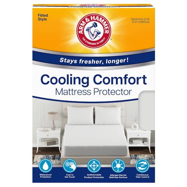 ARM & HAMMER Cooling Comfort Fitted Full Mattress Protector ...