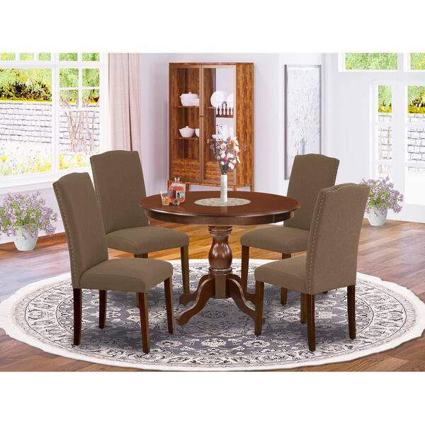 Mahogany round table and chairs store