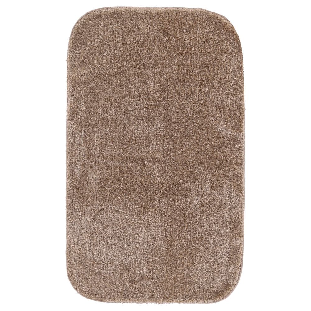 Garland Rug Traditional 24 in. x 40 in. Taupe Plush Nylon Washable Bath ...