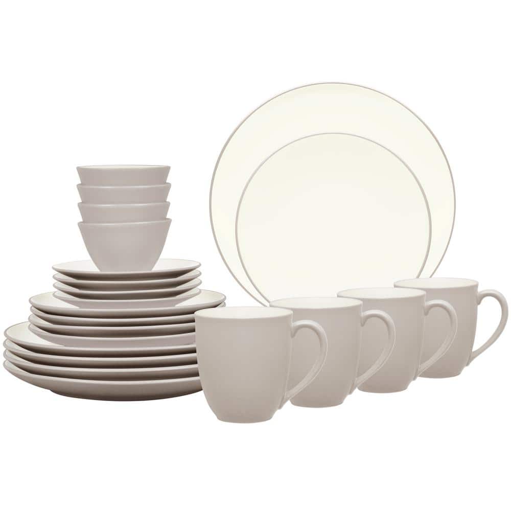 Noritake Colorwave Sand 20-Piece (Tan) Stoneware Dinnerware Set ...