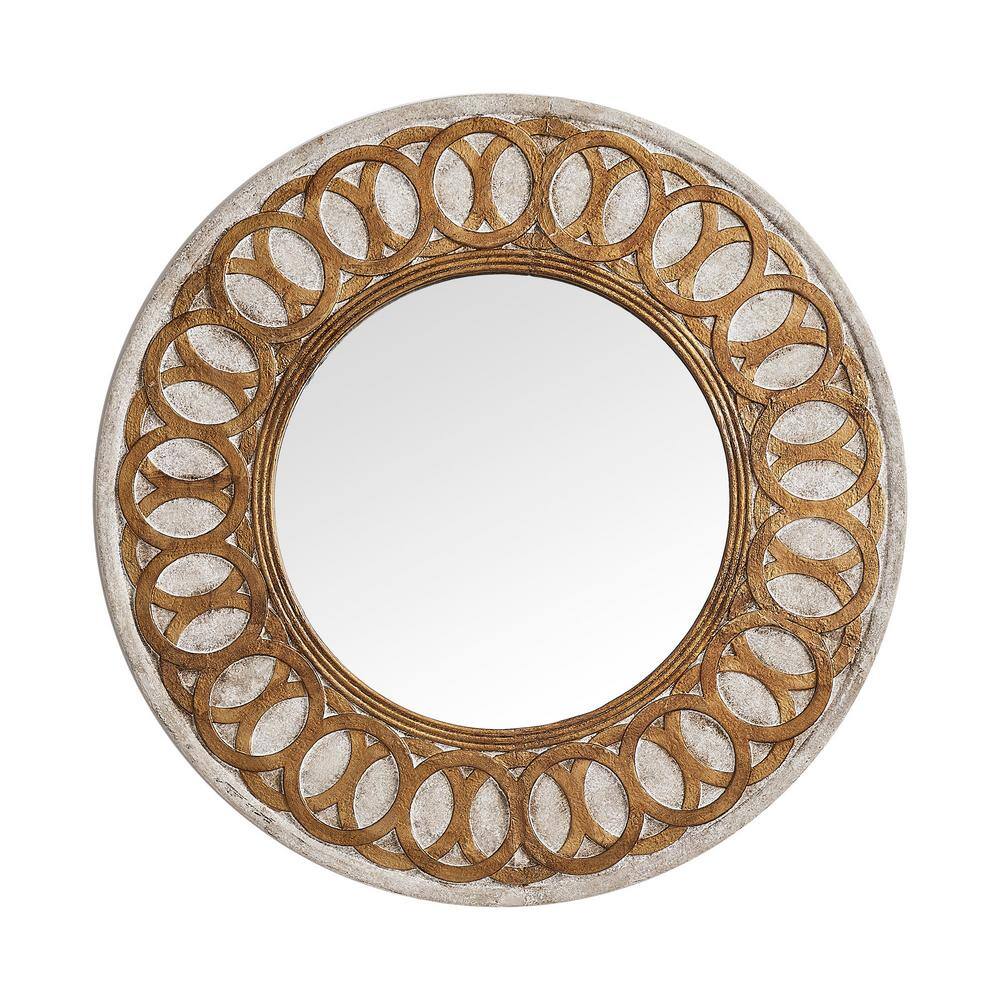 matrix decor 31.5 in. W x 31.5 in. H Round Rustic Framed Wall Bathroom ...