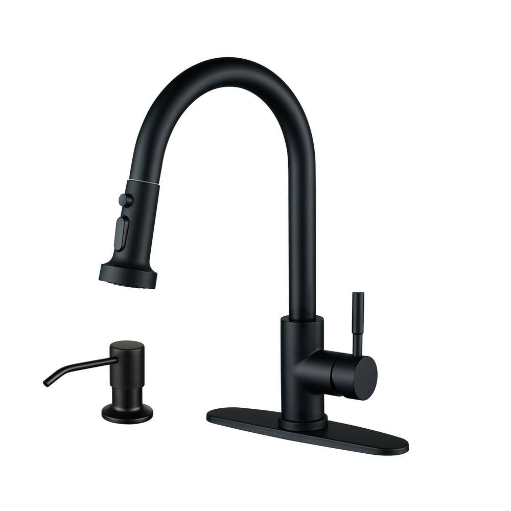 AVITAS 3-Function Single Handle Pull Down Sprayer Kitchen Faucet With ...