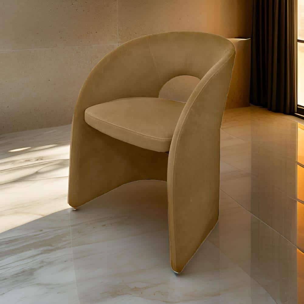 Benjara Tan Fabric Metal Frame Dining Chair BM312014 - The Home Depot