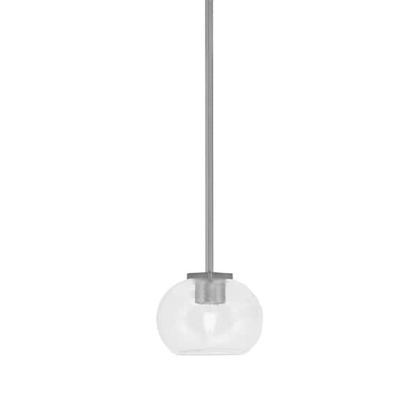 Bridgewater 100-Watt 1-Light Graphite Shaded Pendant Light with 7 in ...