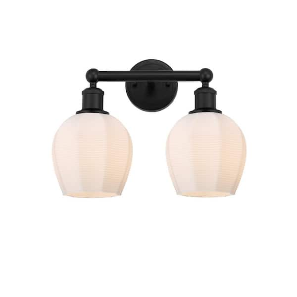 Innovations Norfolk 14.75 in. 2 Light Matte Black, Matte White Vanity ...