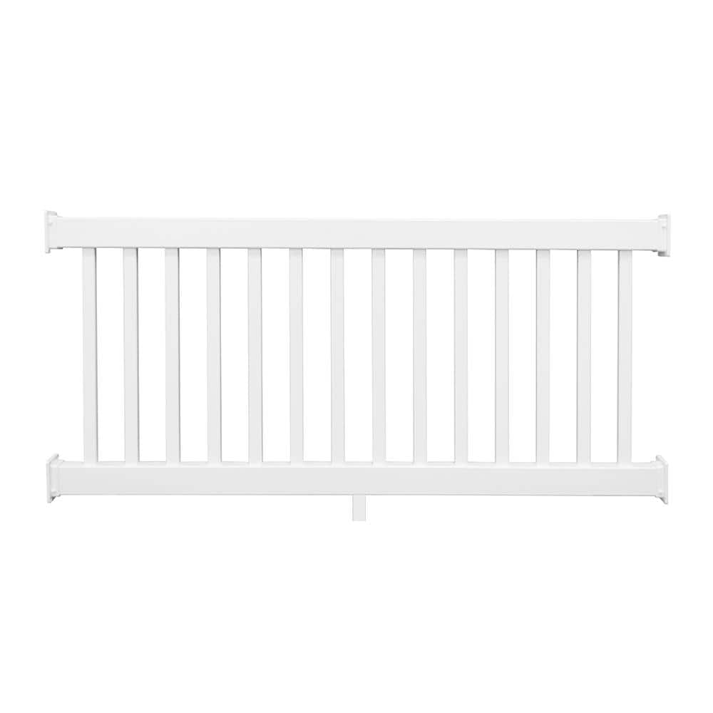 Weatherables Naples 3.5 ft. H x 8 ft. W White Vinyl Railing Kit CWR-R42 ...