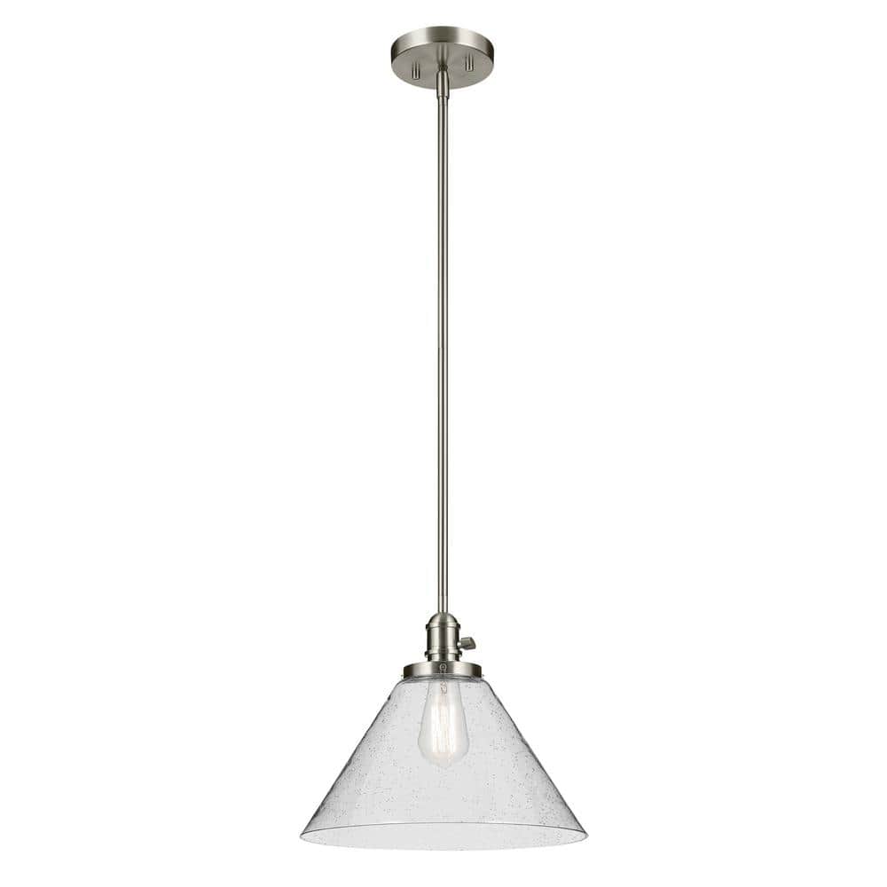 KICHLER Avery 14 in. 1-Light Brushed Nickel Vintage Industrial Shaded ...