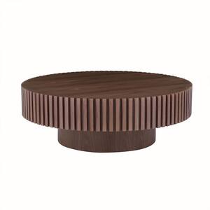 Sudzendf Dark Brown MDF Round Outdoor Side Table 2-Piece 2024-7-30-11 ...