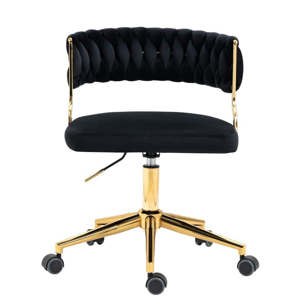Uixe Modern Velvet Metal Frame Swivel Ergonomic Upholstered Task Chair ...