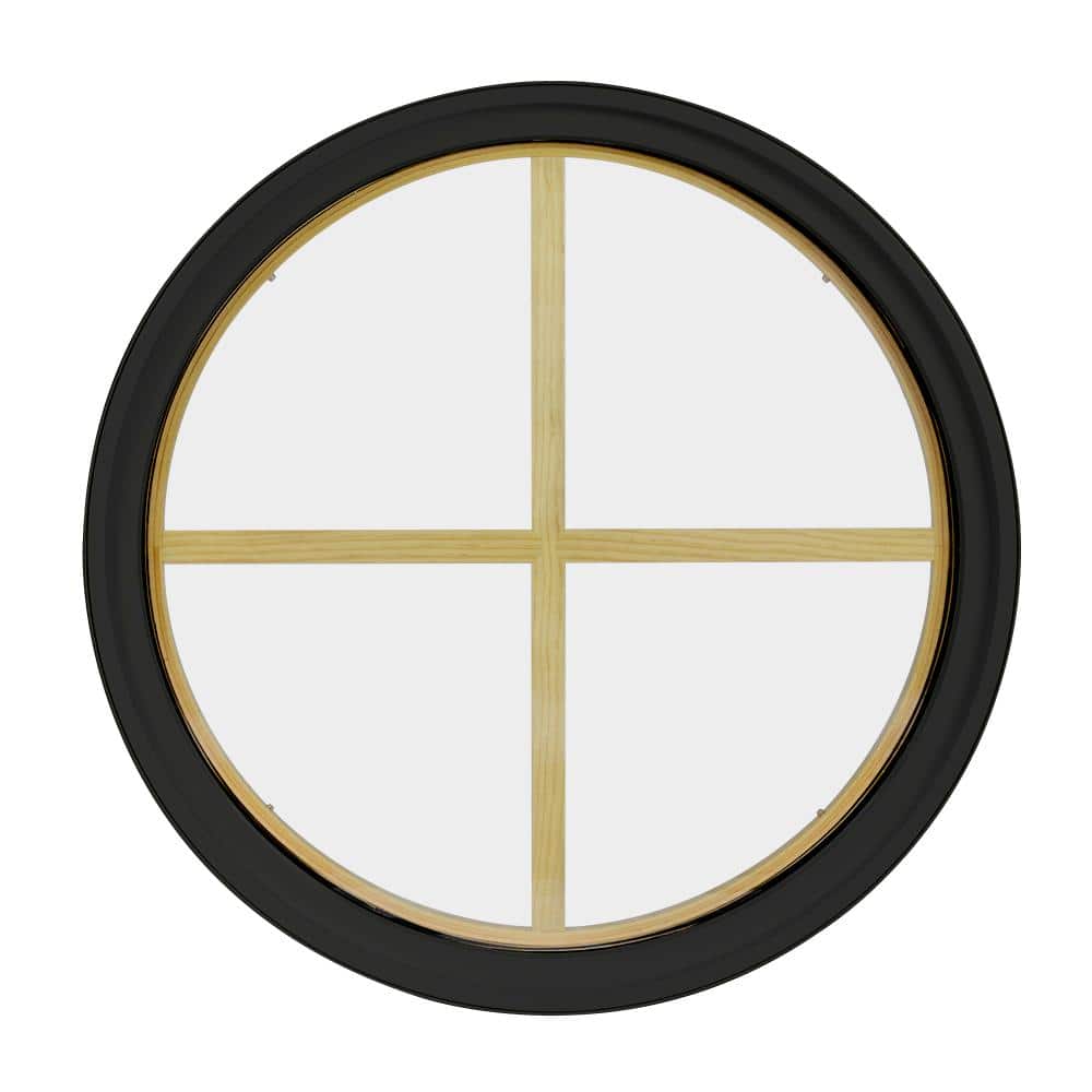 FrontLine 48 in. x 48 in. Round Bronze 4-9/16 in. Jamb 4-Lite Grille ...