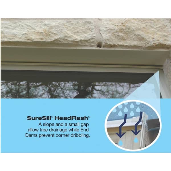 SureSill 1-3/8 in. x 42 in. PVC Sloped Head Flashing Kit for Single ...