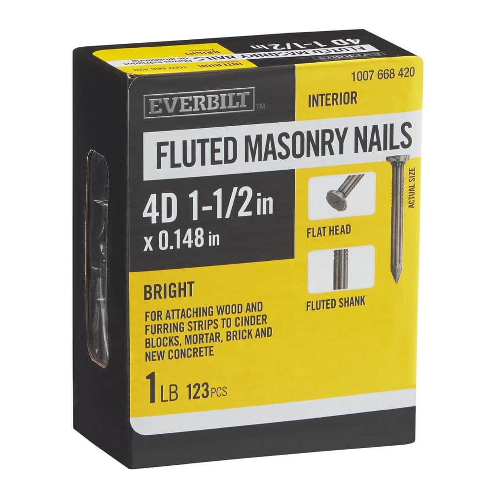 Everbilt 1-1/2 in. x 4D Bright Non-Collated Flooring Nails Fluted ...