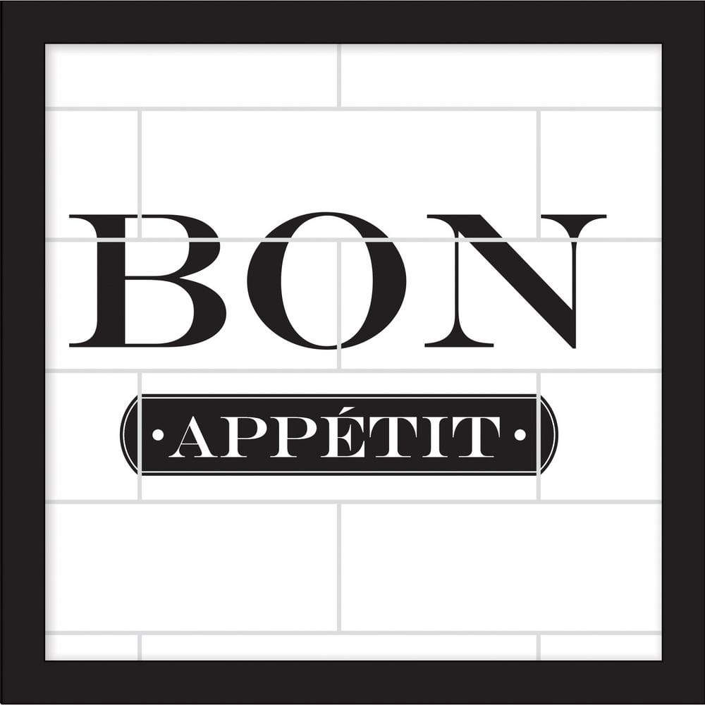 RoomMates Black and White Bon Appetit Tile and Type Framed Wall Art ...