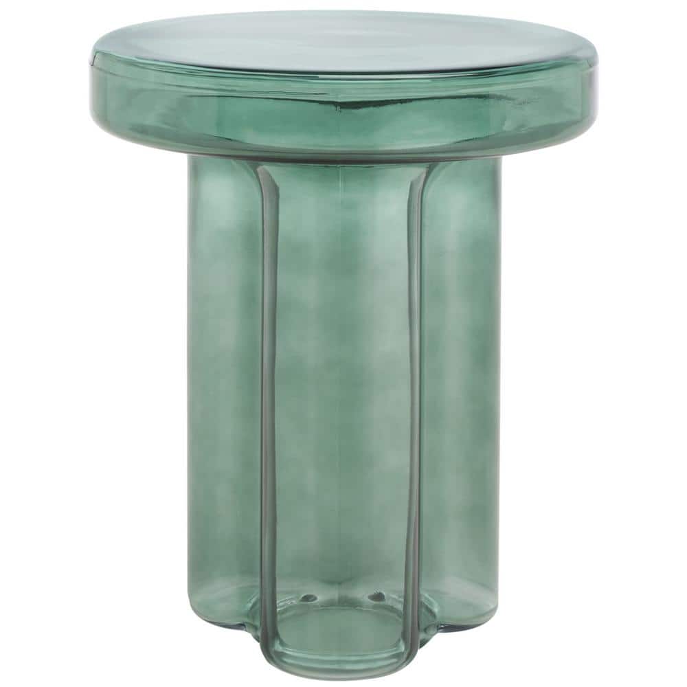 SAFAVIEH Patterson 15 in. Green Round Glass End Table SFV1201B - The ...
