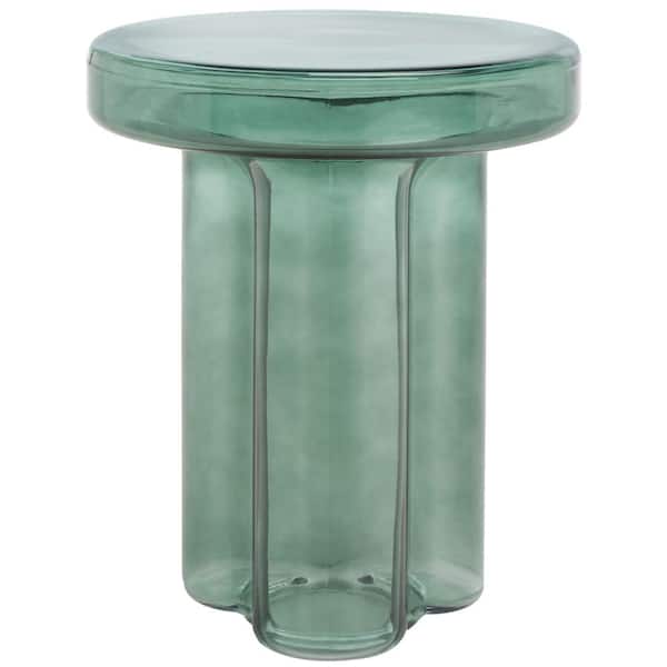 SAFAVIEH Patterson 15 in. Green Round Glass End Table SFV1201B - The ...