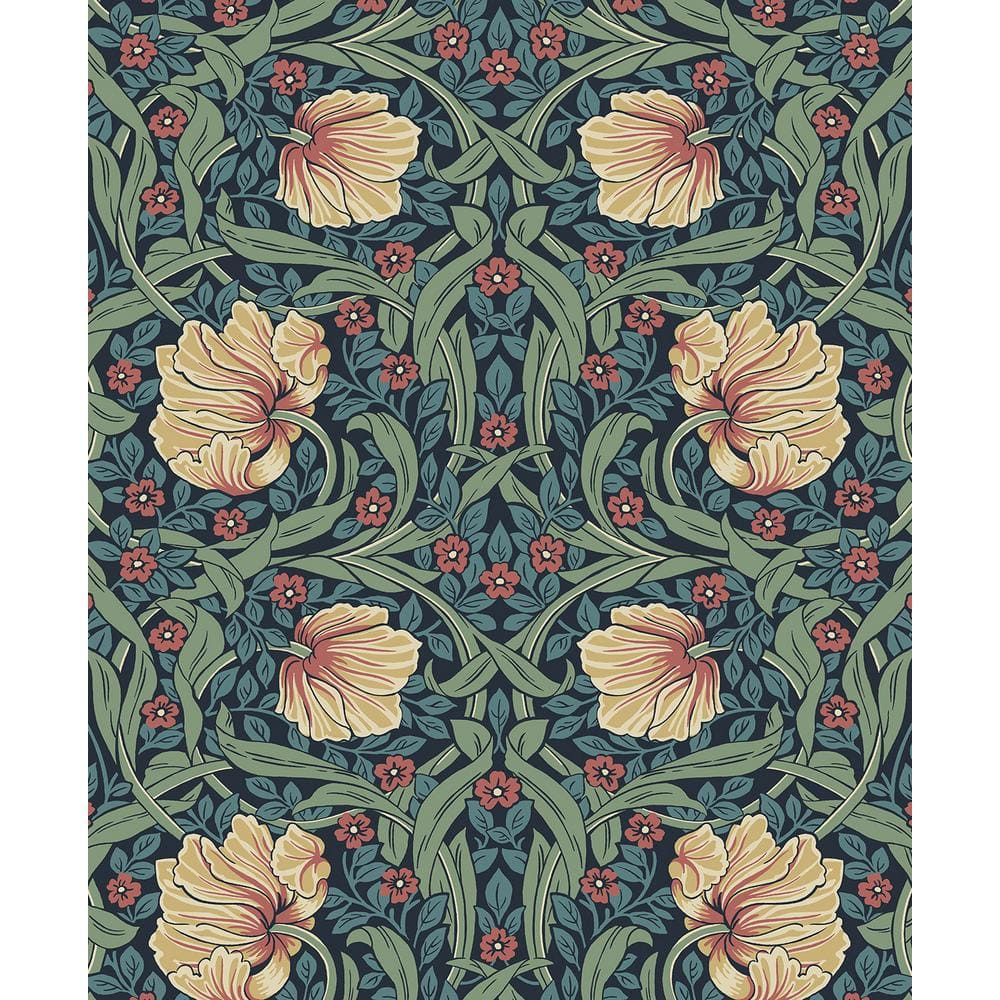 NextWall Bluestone and Clay Pimpernel Garden Vinyl Peel and Stick ...