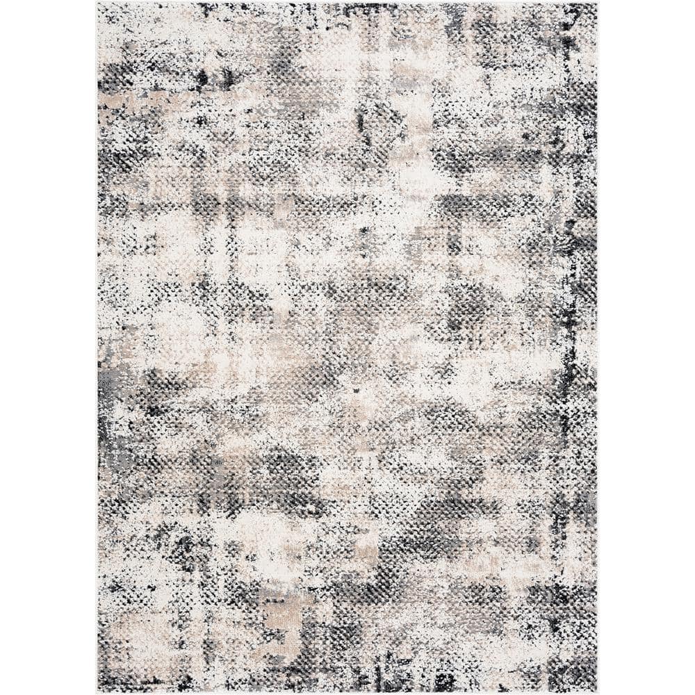 Tayse Rugs Alpha Beige 9 ft. x 12 ft. Abstract Indoor Area Rug ALH1321 ...