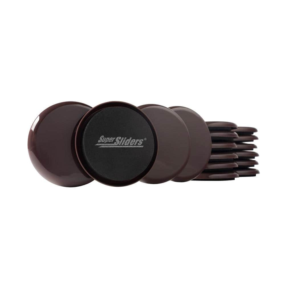 Everbilt 3-1/2 in. Brown Round Plastic Furniture Heavy-Duty Sliders for ...