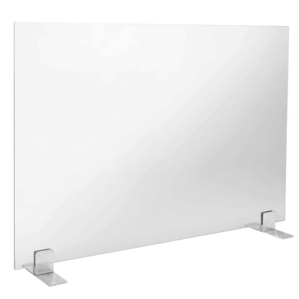 Barton 46 in. x 33 in. XL Free Standing Clear Tempered Glass Single ...