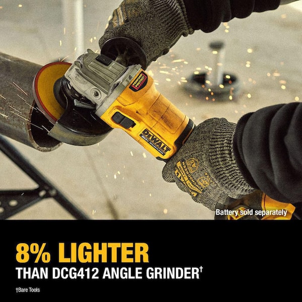 DEWALT 20-Volt MAX Cordless Brushless 4-1/2 in. Angle Grinder with Slide Switch (Tool Only ...