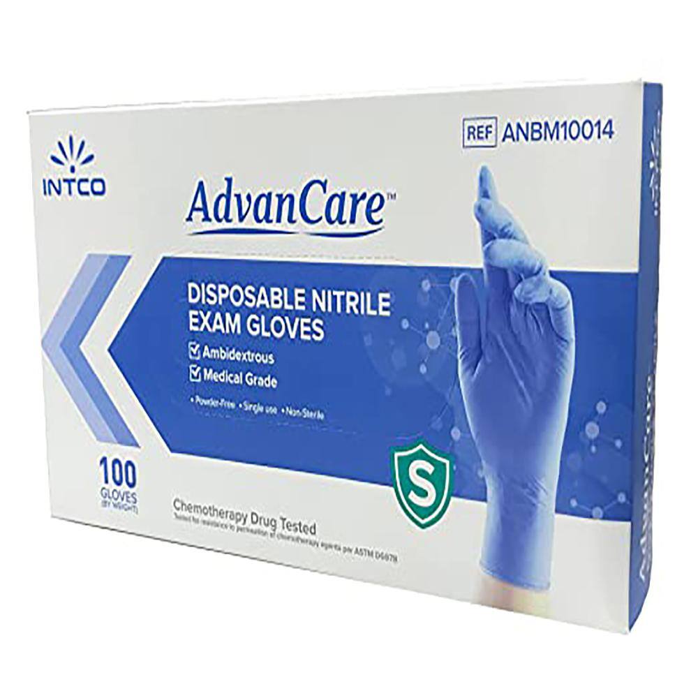 AdvanCare 3.5Mil MEDIUM Nitrile Material Exam Gloves in Blue Color Mult ...