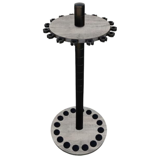 Rush Creek Creations Barn Wood Round 16-Rod Rack with Steel Post 38 ...