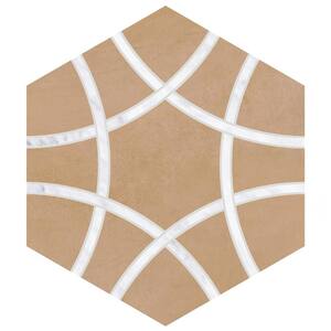 Merola Tile Bari Hex Travertino Jungle 11 in. x 13 in. Porcelain Floor ...