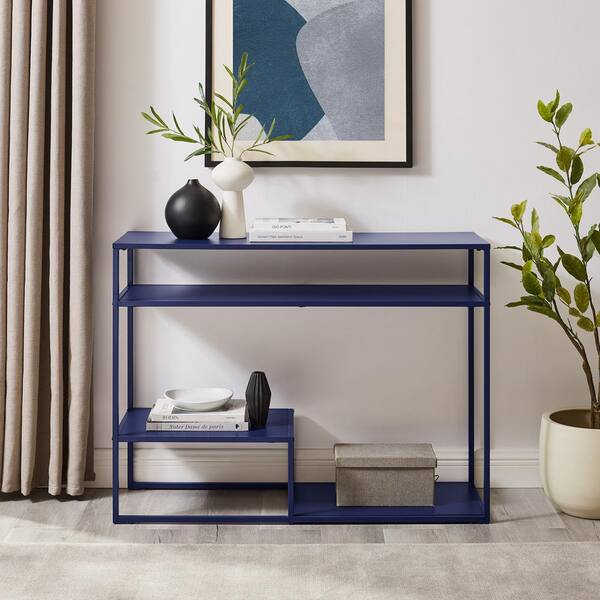 Walker Edison Furniture Company Modern 42 in. Blue Rectangle MDF ...