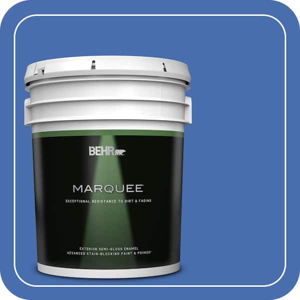 BEHR MARQUEE 5 gal. #PPU15-05 New Age Blue Semi-Gloss Enamel Exterior ...