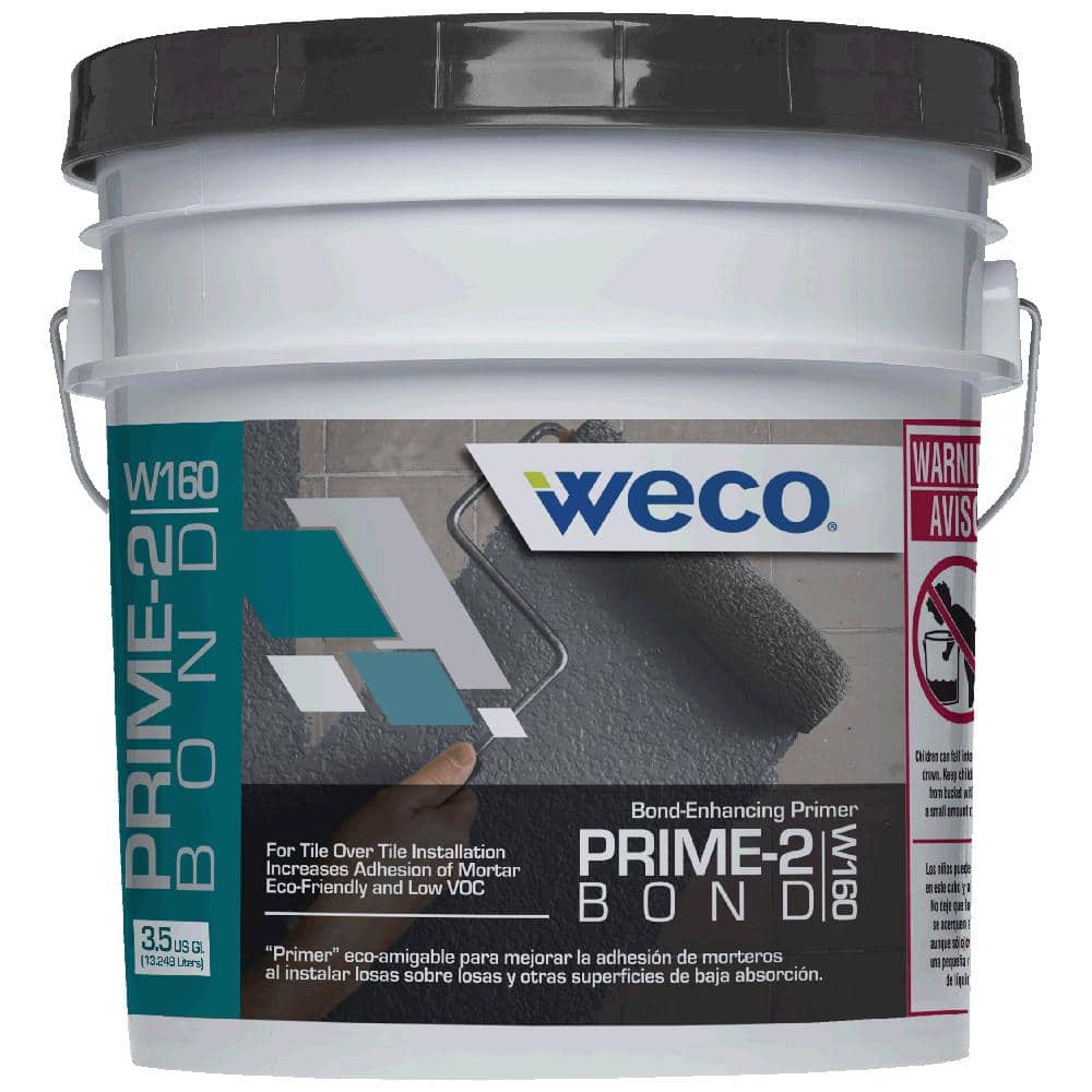 WECO W-160 Prime 2-Bond 3.5 Gal. Indoor/Outdoor Latex based Enhancer for Mortar and Tile ...