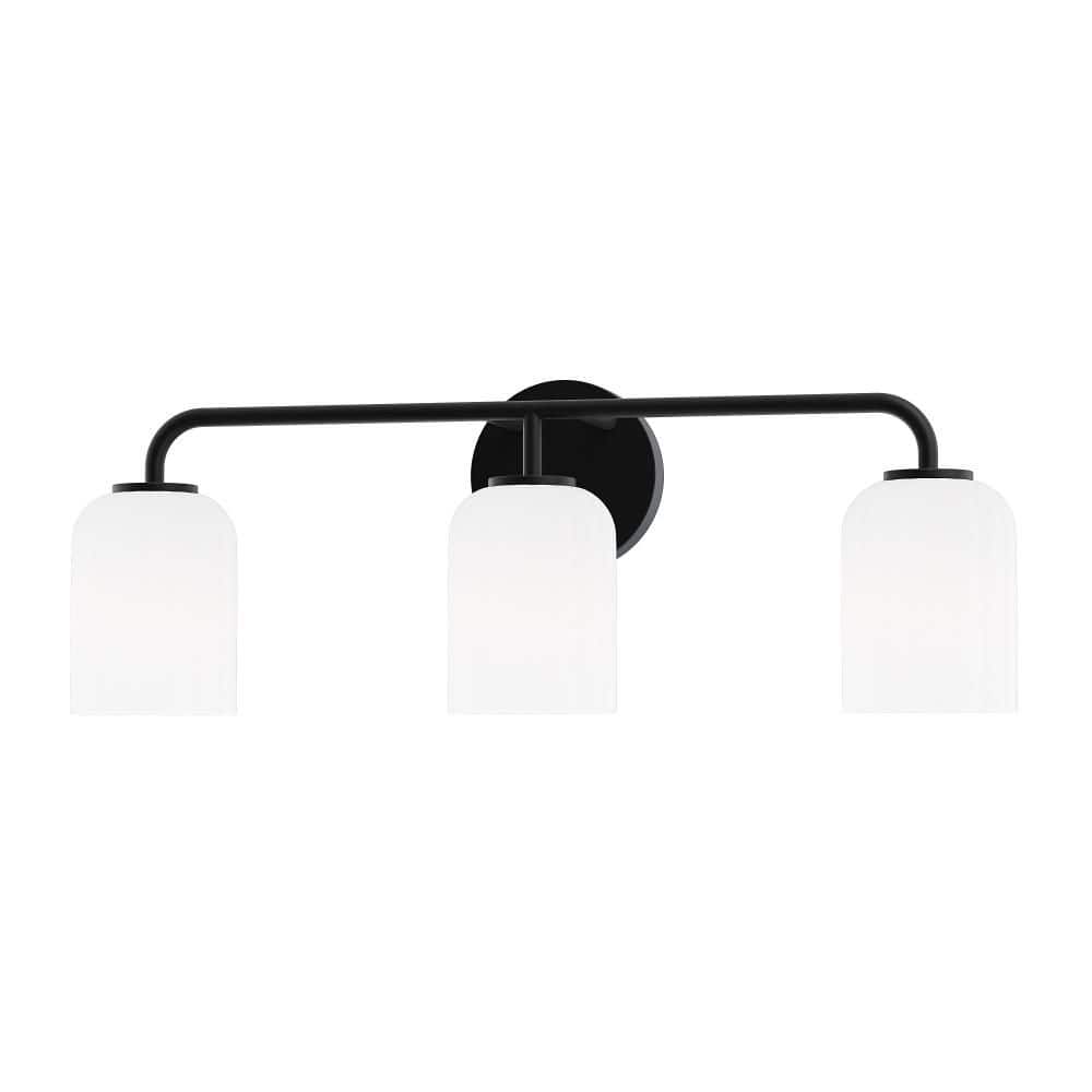 LumLight Parkmont 24 in. Plug and Play 3-Light Matte Black Vanity Light ...