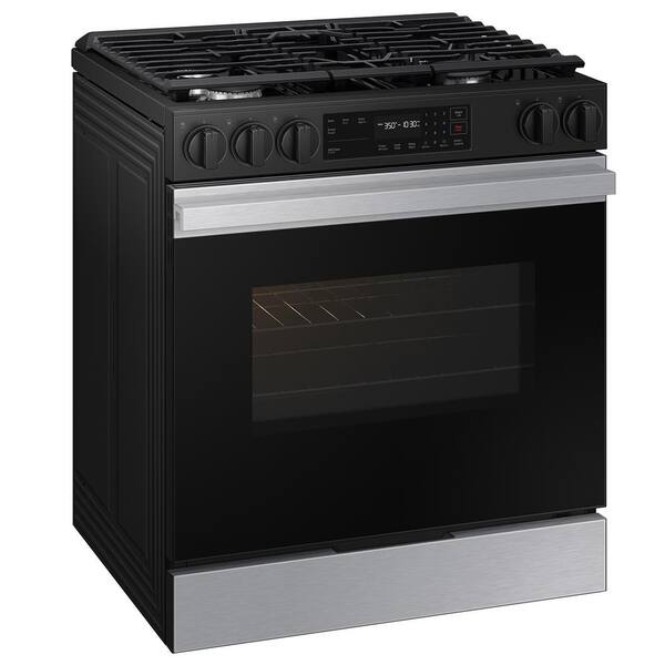 Samsung Bespoke 30 Stainless Steel Slide in Gas Range