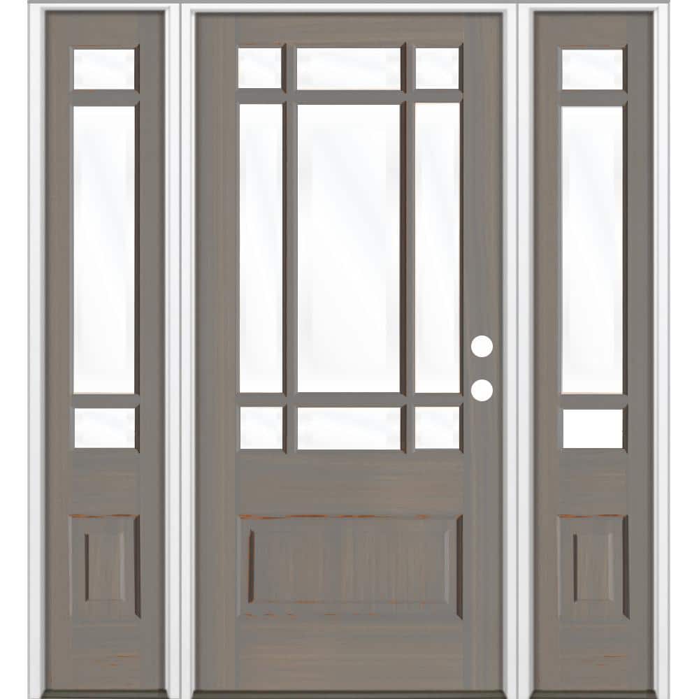 Krosswood Doors 64 in. x 80 in. Contemporary LH 3/4 Lite Clear Glass ...