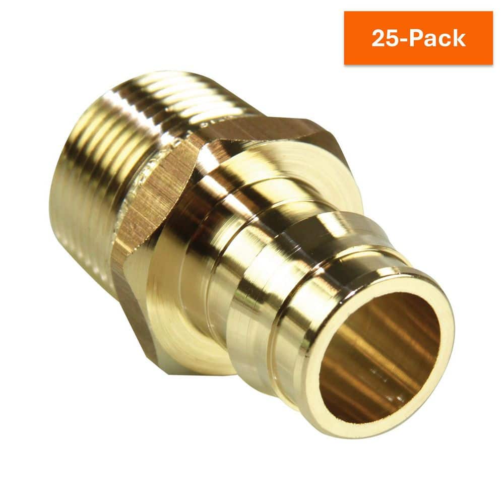 Uponor ProPEX 3/4 in. PEX-A Expansion Barb x 3/4 in. NPT Lead-Free Brass Male Threaded Adapter ...