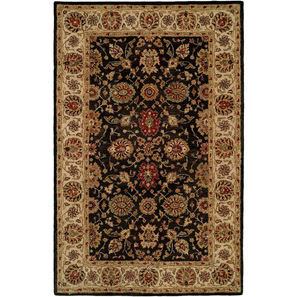 KALATY Black/Ivory 4 ft. x 6 ft. Area Rug EM-283 46 - The Home Depot