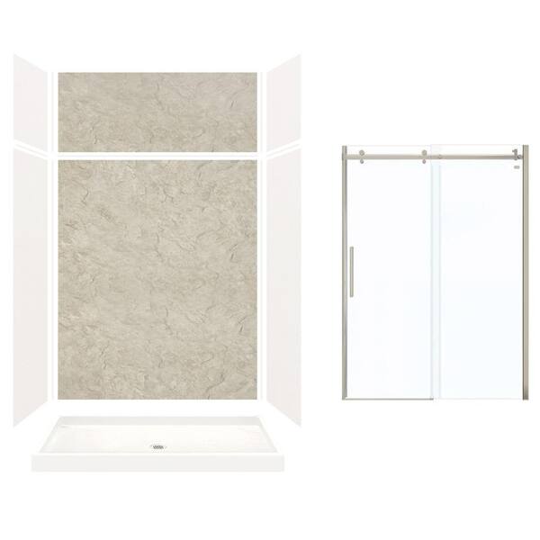 Transolid Expressions 32 in. x 60 in. x 96 in. Center Drain Alcove ...