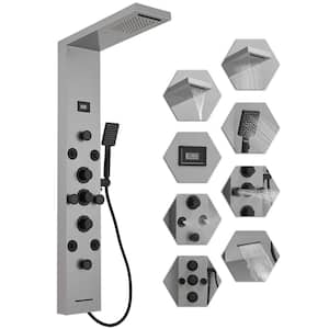 HOMEMYSTIQUE Dual 6-in-One 8-Jet Shower Panel Tower System with ...