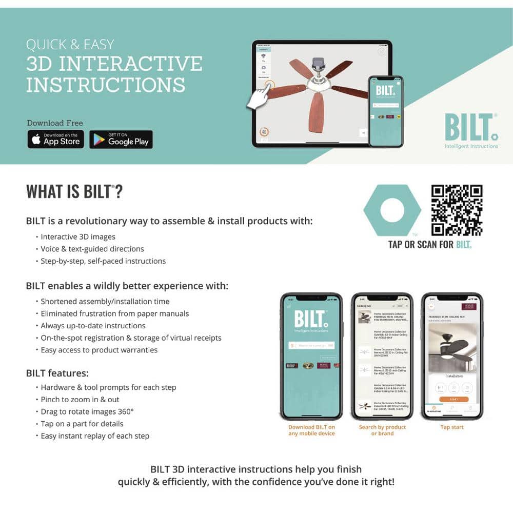 Home Decorators Collection 54727 Mercer 52 In. Integrated LED Indoor ...