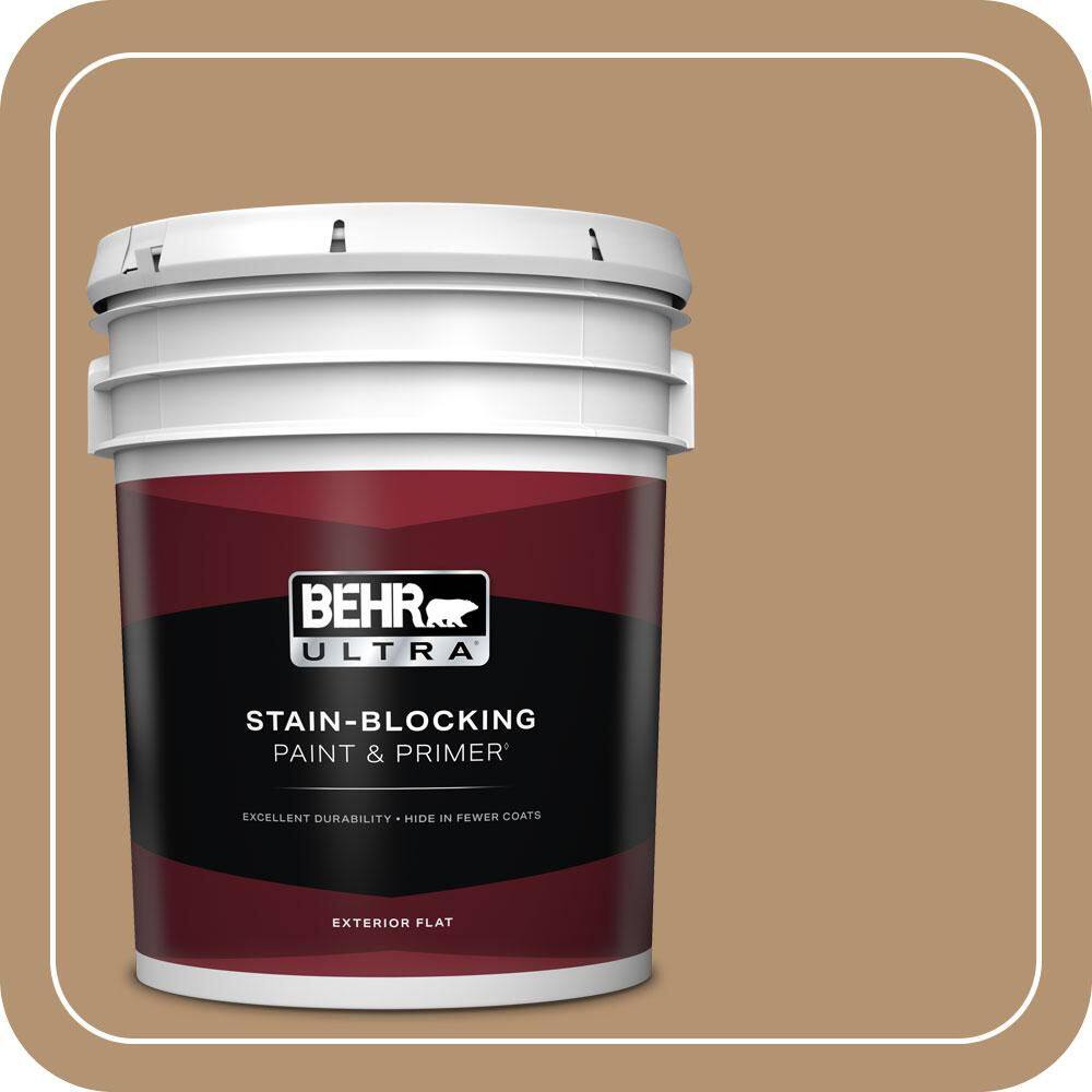 BEHR ULTRA 5 gal. #QE-30 Keystone Flat Exterior Paint & Primer 485305 ...