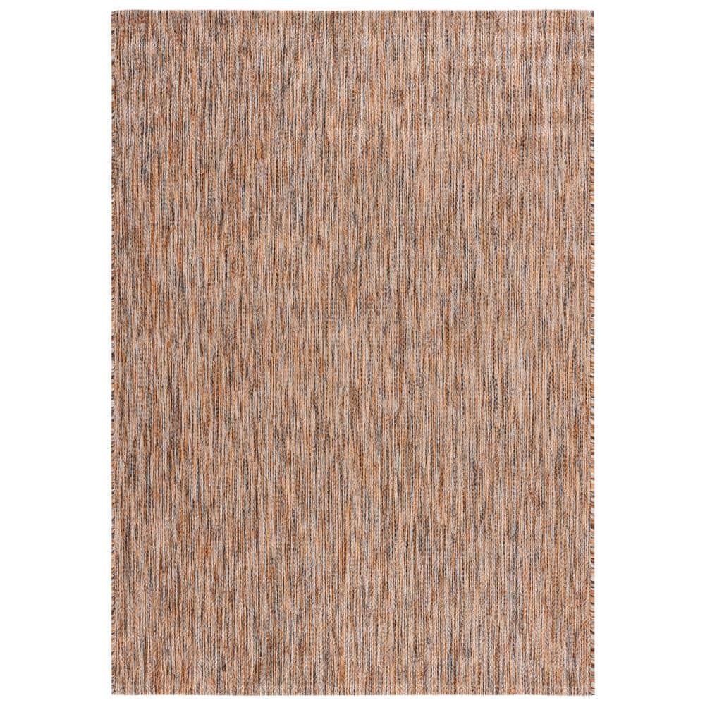 SAFAVIEH Courtyard Dark Gray/Rust 5 ft. x 8 ft. Dotted Diamond Indoor ...