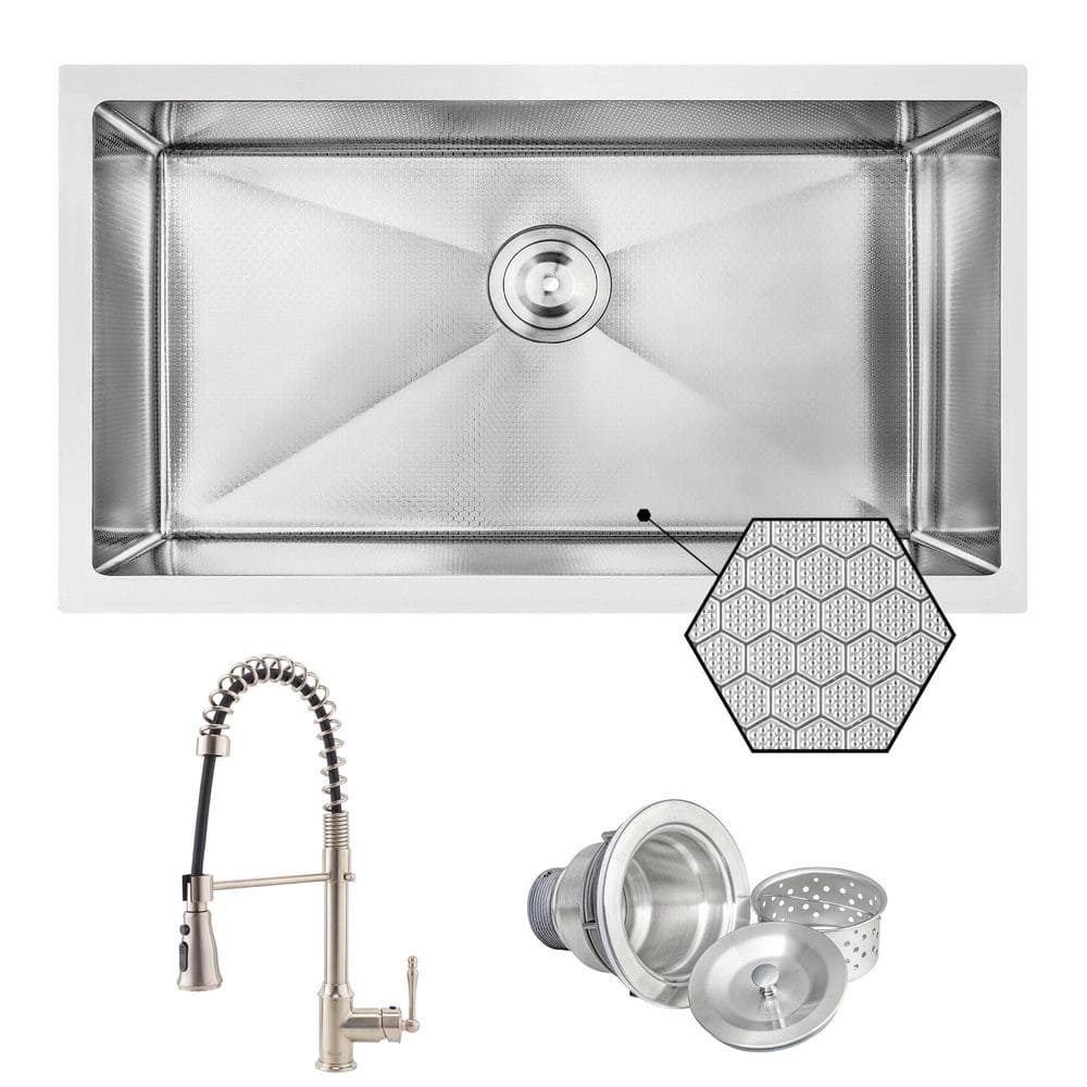 Golden Vantage HEX 32 in. Undermount Single Bowl Stainless Steel ...