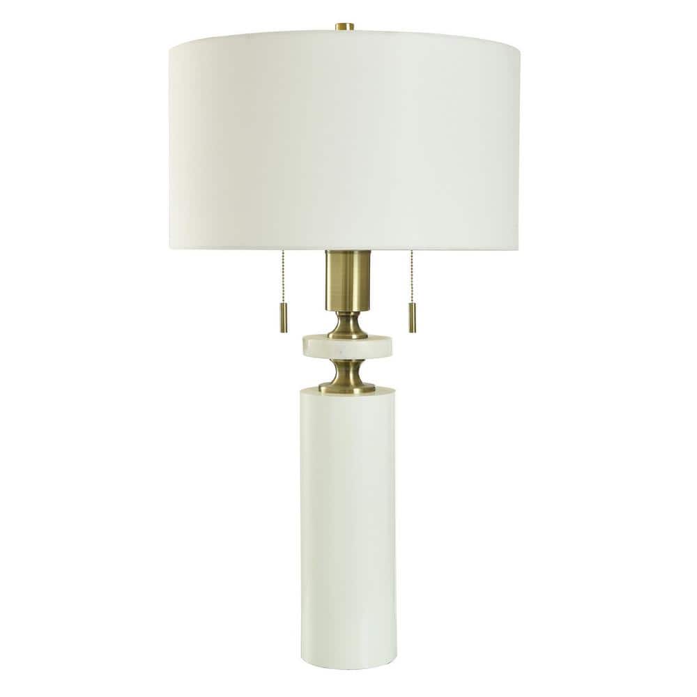 StyleCraft 32.5 in. White Candlestick Task and Reading Table Lamp for ...